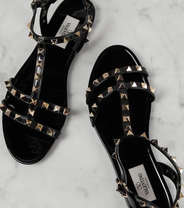 Valentino Garavani Rockstud Pvc Sandals - Black