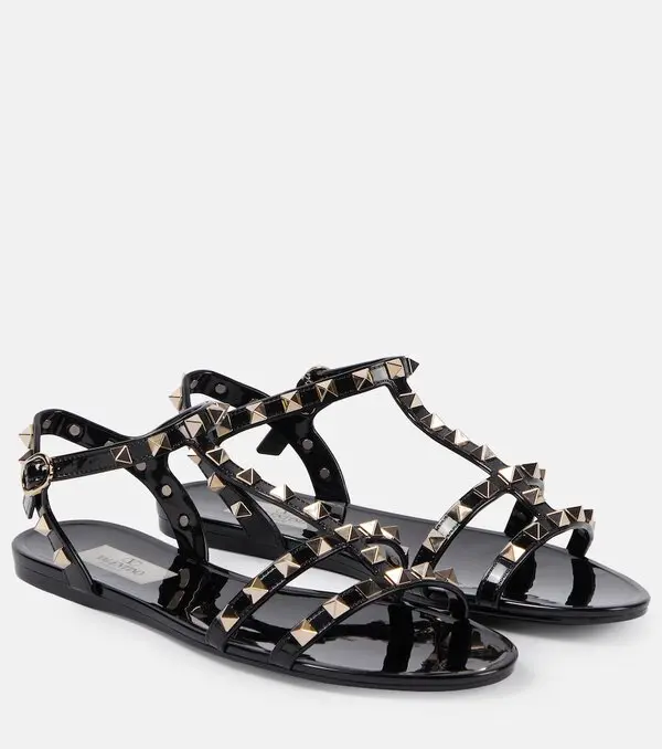 Valentino Garavani Rockstud Pvc Sandals - Black
