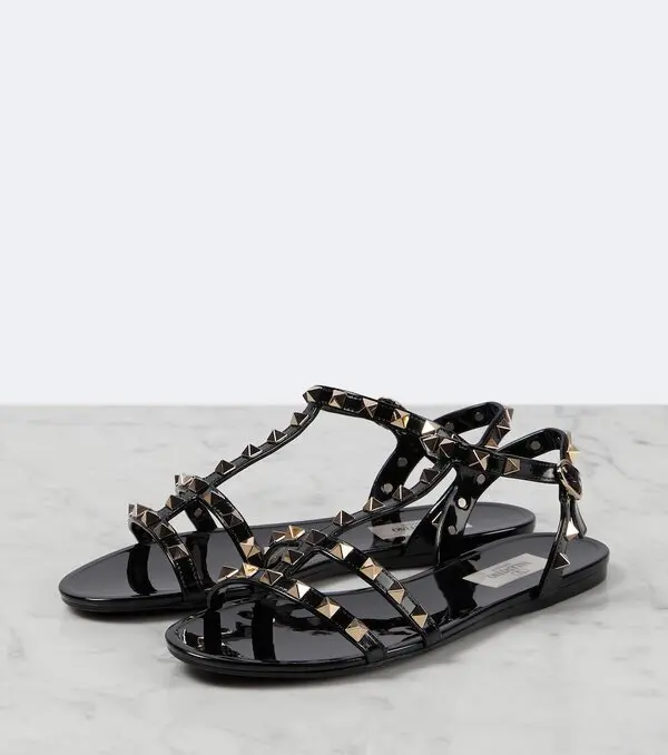 Valentino Garavani Rockstud Pvc Sandals - Black
