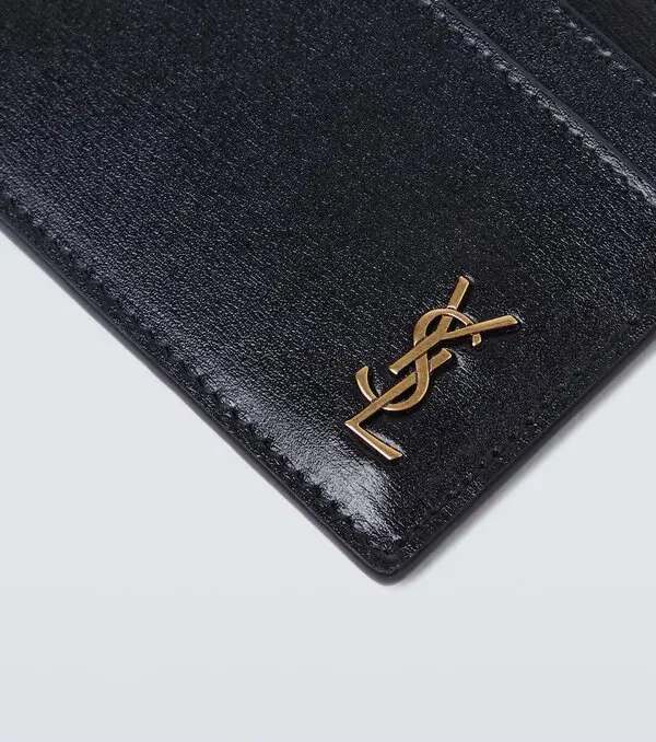 Saint Laurent Tiny Cassandre Leather Card Holder