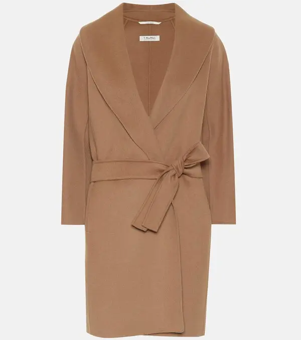 Max Mara Messi Belted Virgin Wool Coat - Beige