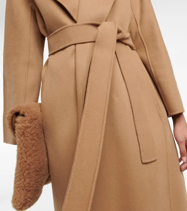 Max Mara Messi Belted Virgin Wool Coat - Beige