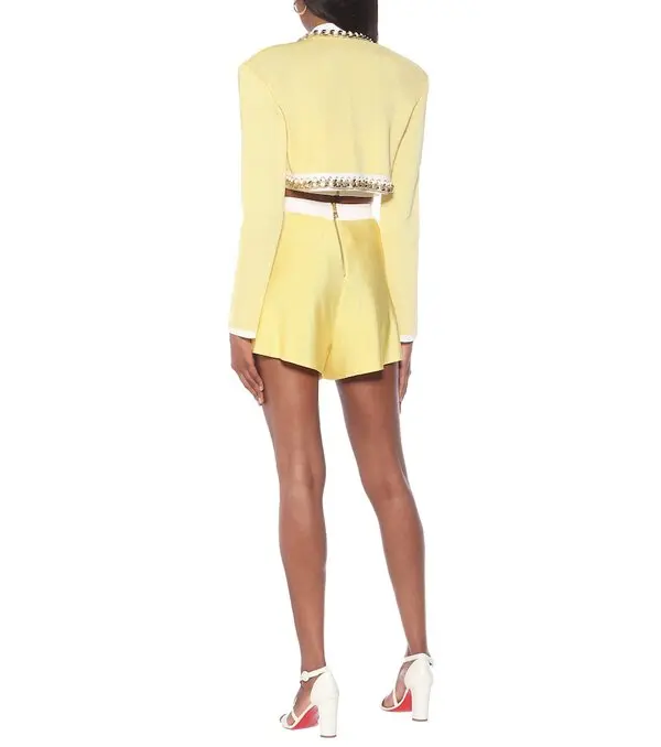 Balmain Chain-link Cropped Knit Jacket