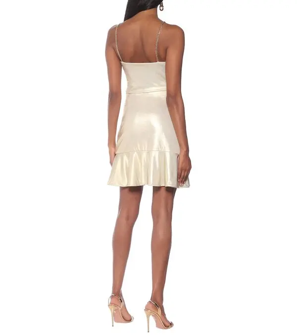 Balmain Ruffle-trimmed Lamé Miniskirt