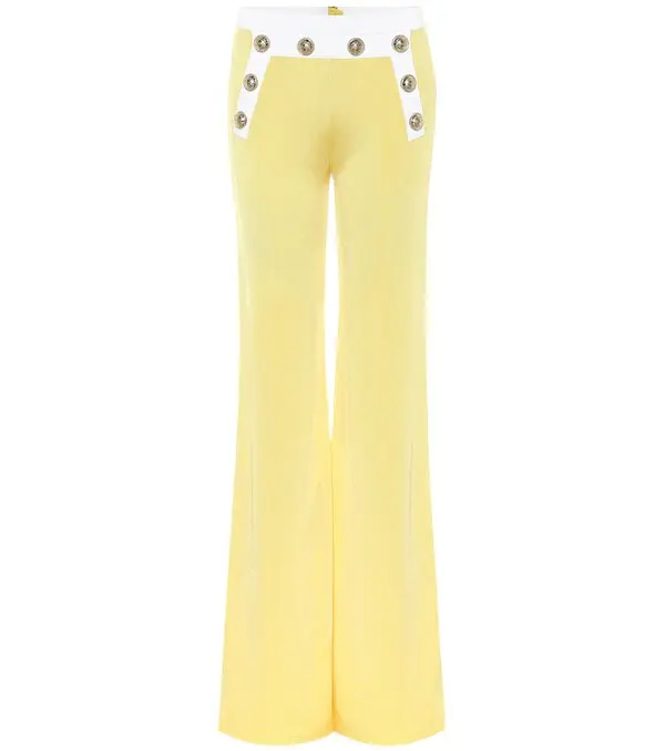 Balmain High-rise Knit Flared Pants