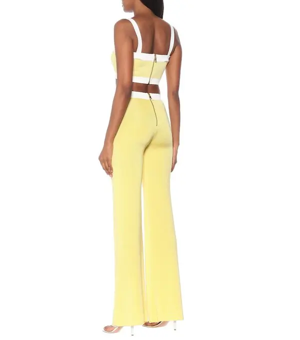 Balmain High-rise Knit Flared Pants