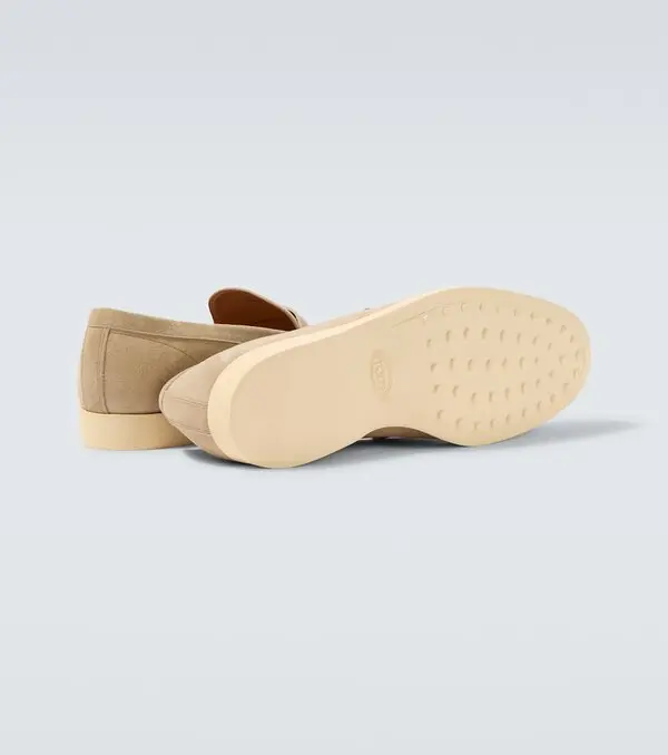 TOD'S Suede Penny Loafers - Beige