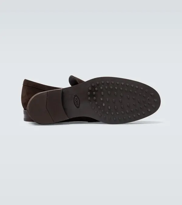 TOD'S Suede Penny Loafers - Brown