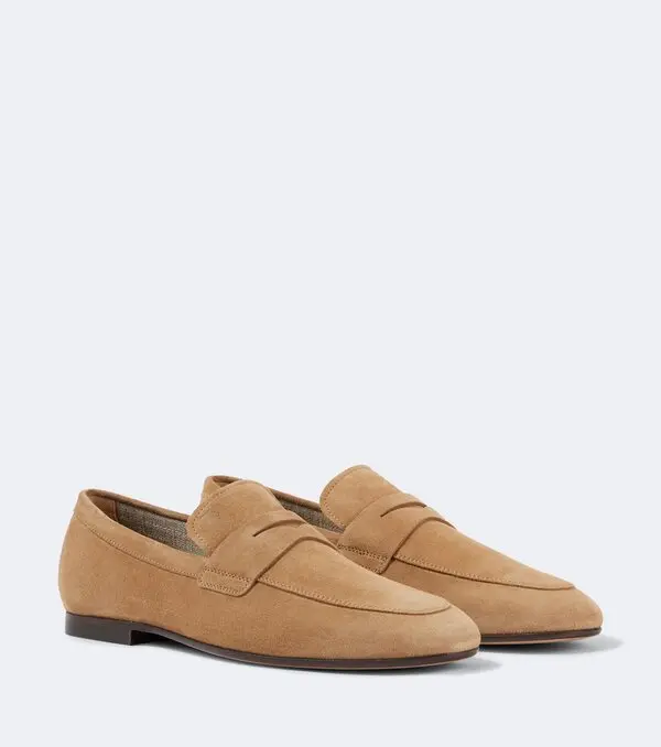 TOD'S Suede Penny Loafers - Brown
