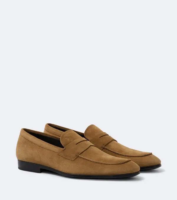 TOD'S Suede Penny Loafers - Brown