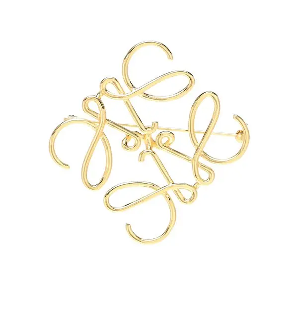 Loewe Anagram Brooch - Gold
