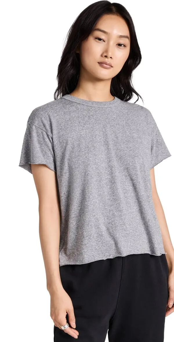 The Great. The Crop Tee - Heather Grey