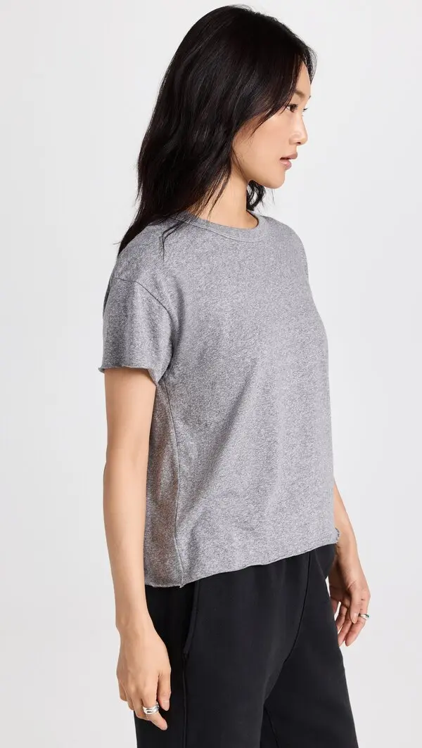 The Great. The Crop Tee - Heather Grey
