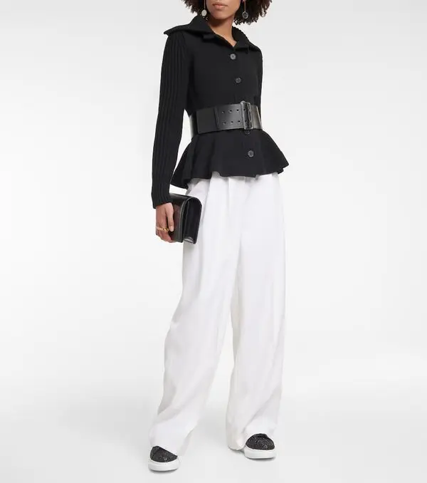 Alexander McQueen Oversized Embellished Leather Sneakers