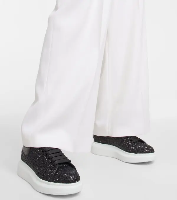 Alexander McQueen Oversized Embellished Leather Sneakers