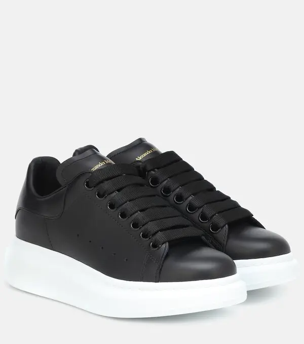 Alexander McQueen Oversized Leather Sneakers - Black