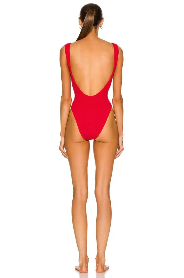 Hunza G Square Neck Swimsuit - Red