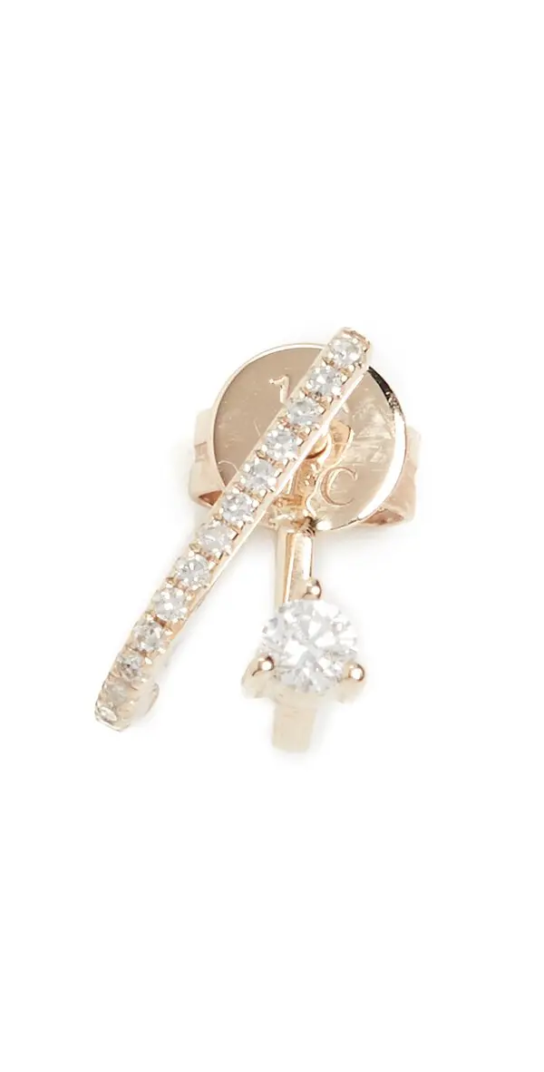 Ef Collection 14k Diamond Illusion Stud Earring - Yellow Gold