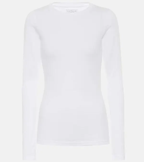 Velvet By Graham & Spencer Zofina Cotton Jersey Top - White