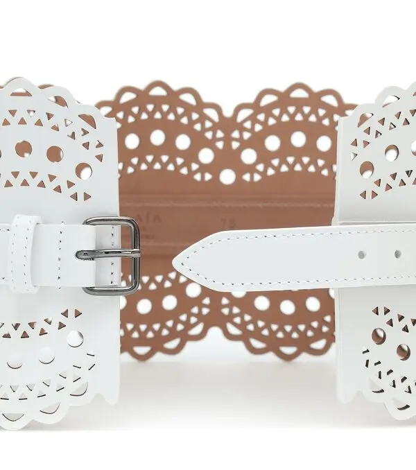 Alaïa Leather Corset Belt - White