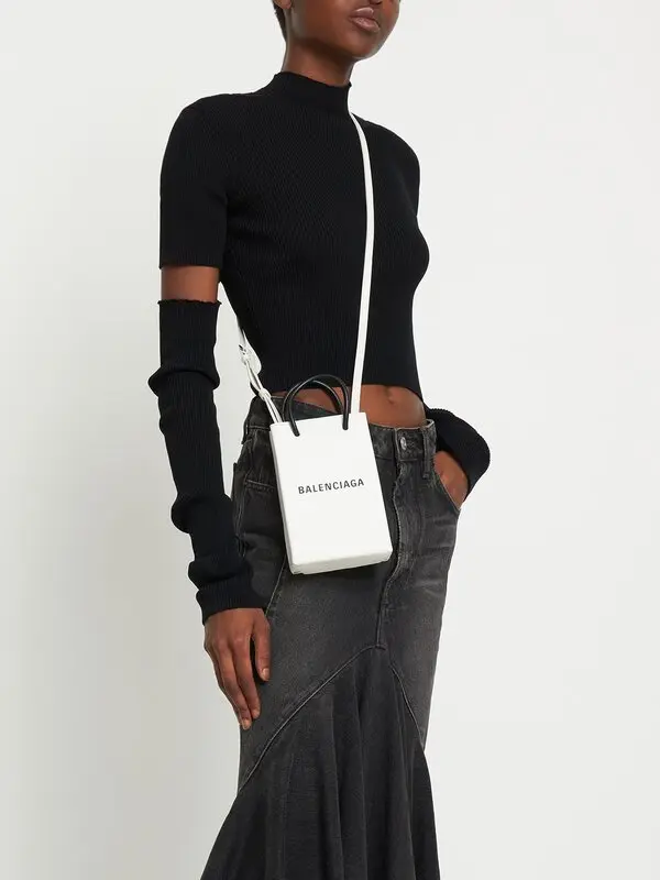 Balenciaga Shopping Leather Phone Holder