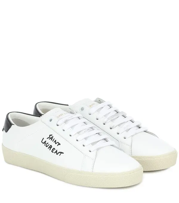 Saint Laurent Court Classic Sl/06 Leather Sneakers - White