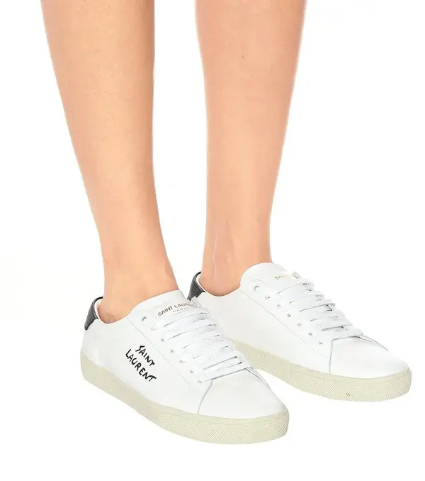 Saint Laurent Court Classic Sl/06 Leather Sneakers - White