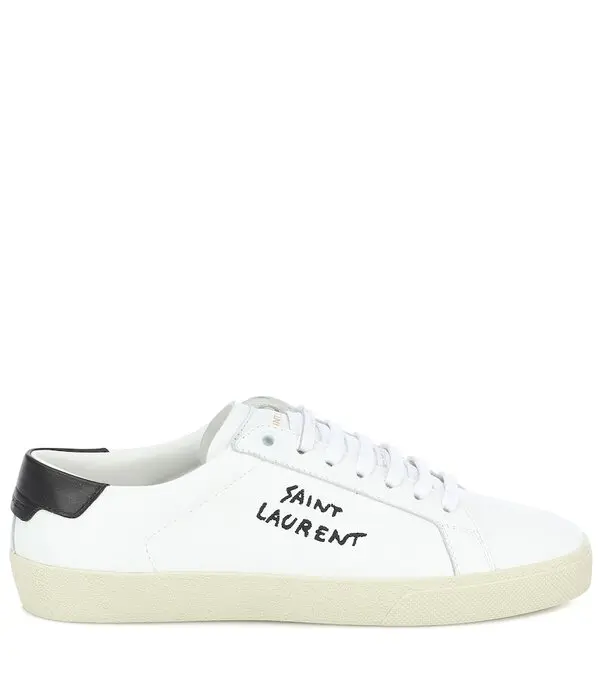 Saint Laurent Court Classic Sl/06 Leather Sneakers - White