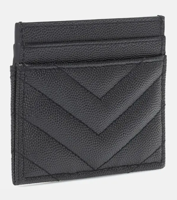 Saint Laurent Monogram Quilted Leather Card Holder - Black