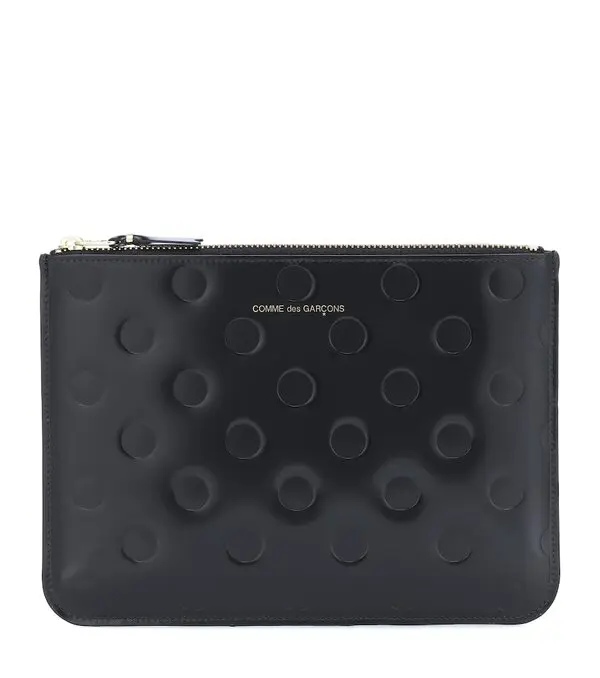 Comme Des Garçons Dots Large Embossed Leather Pouch
