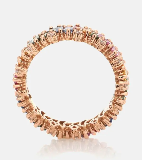 SUZANNE KALAN Fireworks 18kt Rose Gold Ring - Multicoloured