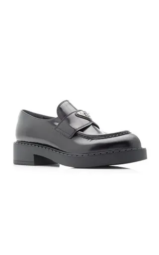 Prada Leather Loafers - Black