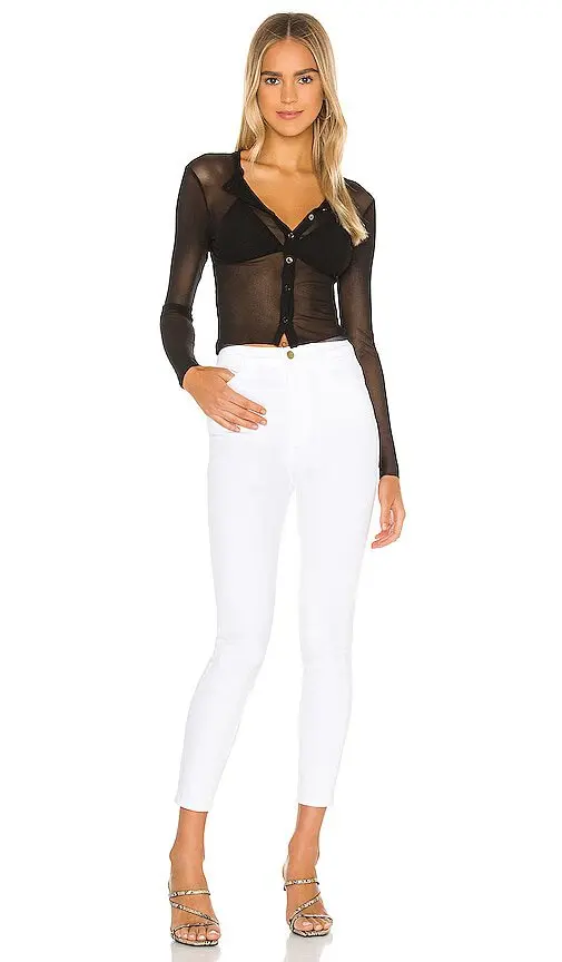 Only Hearts Mesh Button-front Cardigan - Black