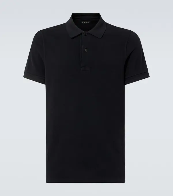 TOM FORD Cotton Polo Shirt - Black