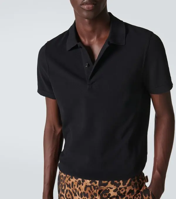 TOM FORD Cotton Polo Shirt - Black