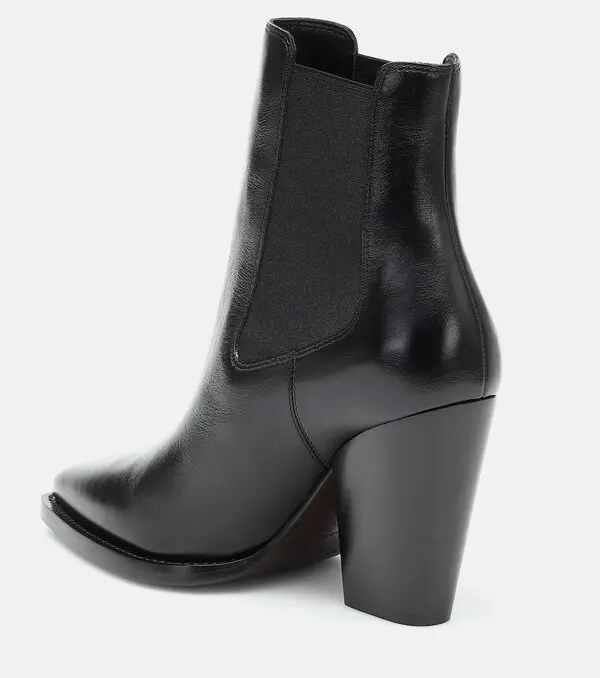 Saint Laurent Theo 95 Leather Chelsea Boots - Black