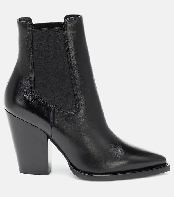 Saint Laurent Theo 95 Leather Chelsea Boots - Black