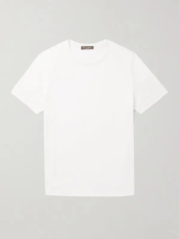 Loro Piana Slim-fit Silk And Cotton-blend Jersey T-shirt - Neutrals
