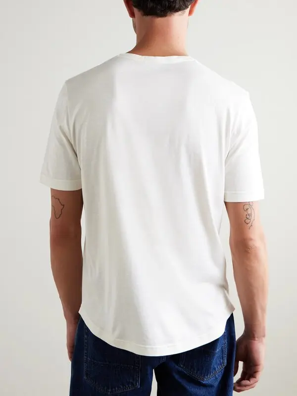 Loro Piana Slim-fit Silk And Cotton-blend Jersey T-shirt - Neutrals