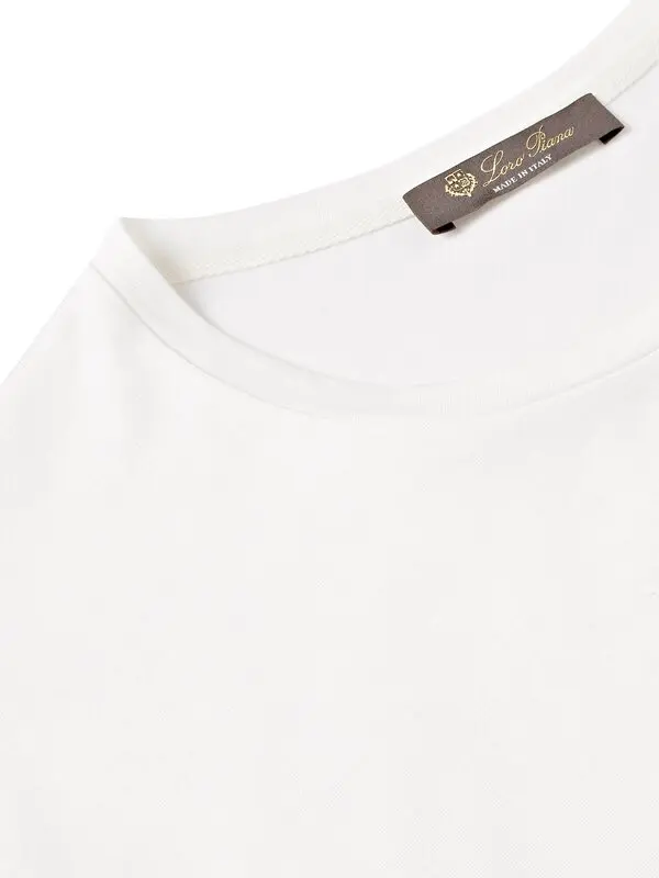 Loro Piana Slim-fit Silk And Cotton-blend Jersey T-shirt - Neutrals