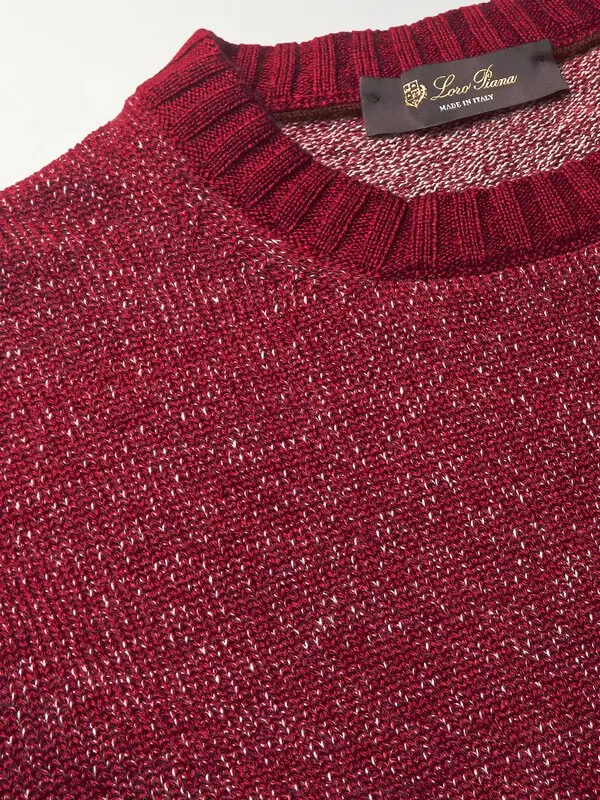Loro Piana Mélange Linen, Cashmere, And Silk-blend Sweater - Red