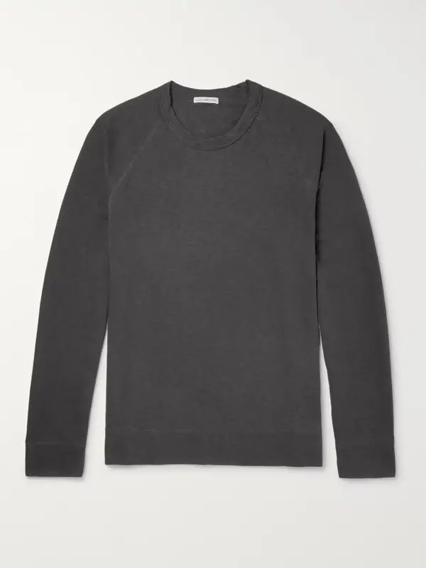 JAMES PERSE Loopback Supima Cotton-jersey Sweatshirt - Gray