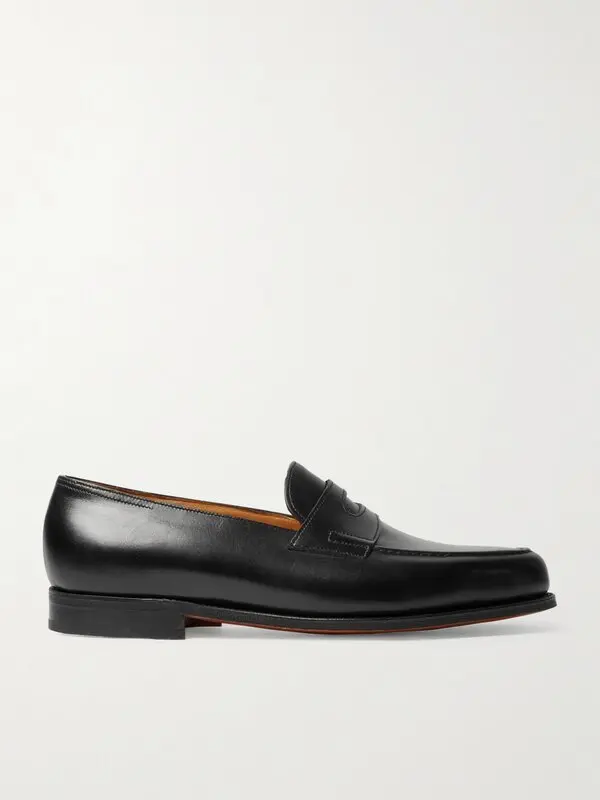 John Lobb Lopez Leather Penny Loafers - Black