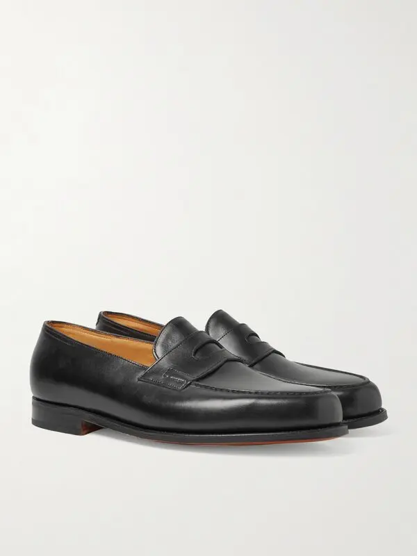 John Lobb Lopez Leather Penny Loafers - Black