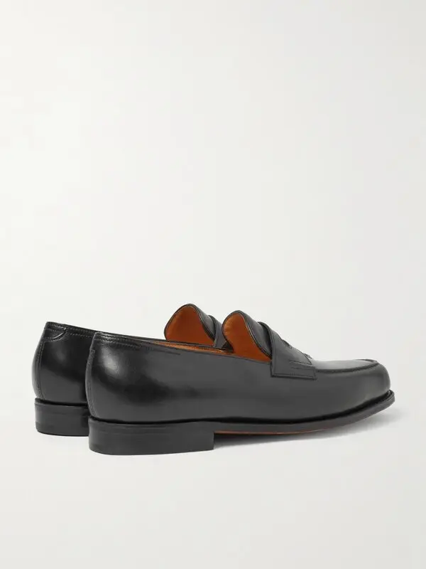 John Lobb Lopez Leather Penny Loafers - Black