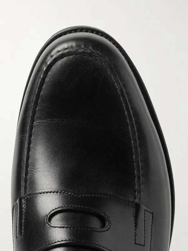 John Lobb Lopez Leather Penny Loafers - Black