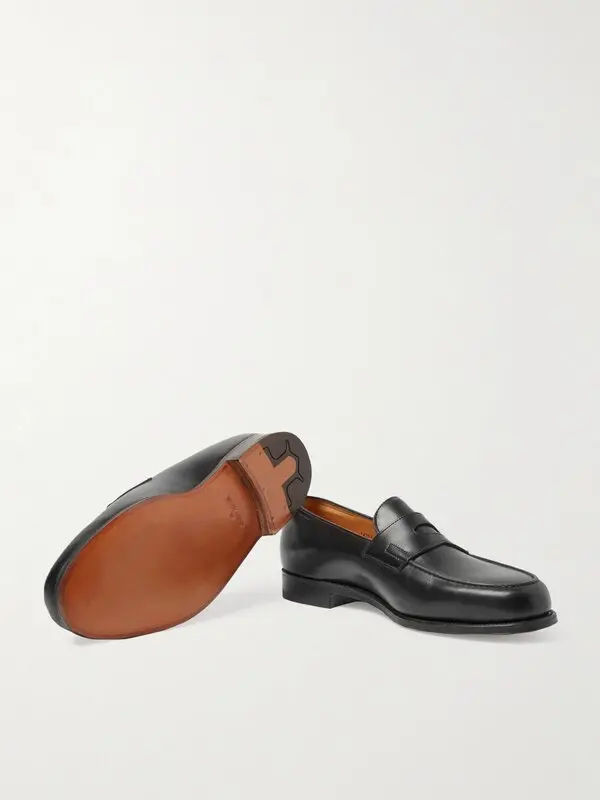 John Lobb Lopez Leather Penny Loafers - Black