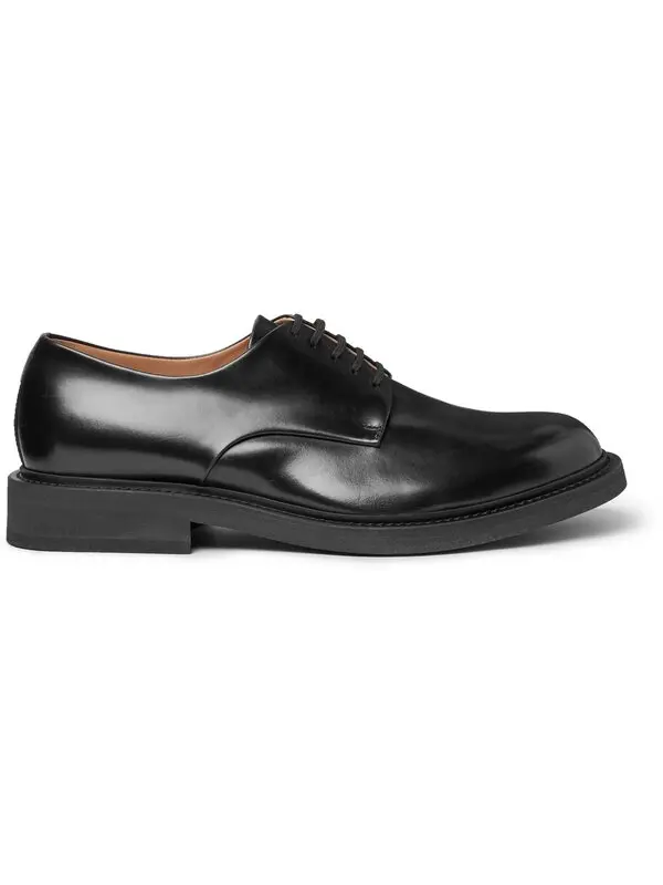 Bottega Veneta Leather Derby Shoes Ben Intrecciato leather Derby shoes in black - Bottega  main image 3