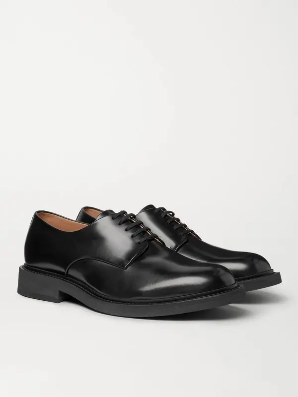 Bottega Veneta Leather Derby Shoes - Black | Editorialist