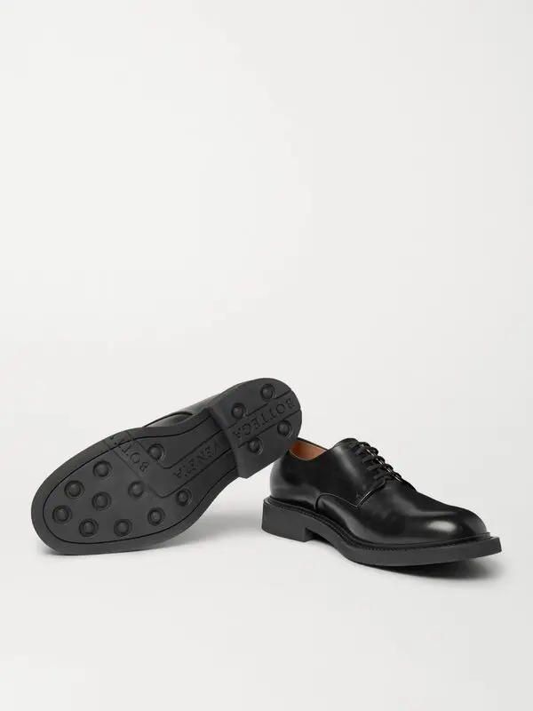 Bottega Veneta Leather Derby Shoes - Black | Editorialist